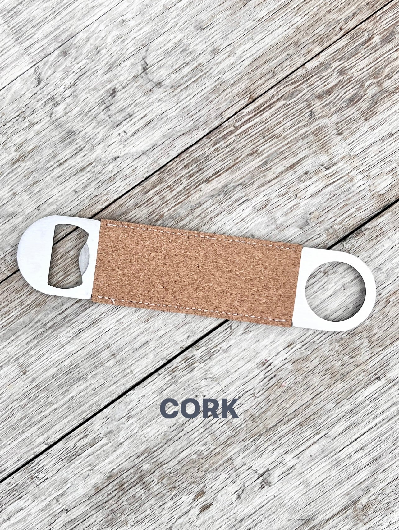 Laserable Leatherette/Cork Paddle Style Bottle Opener - KW Custom ...
